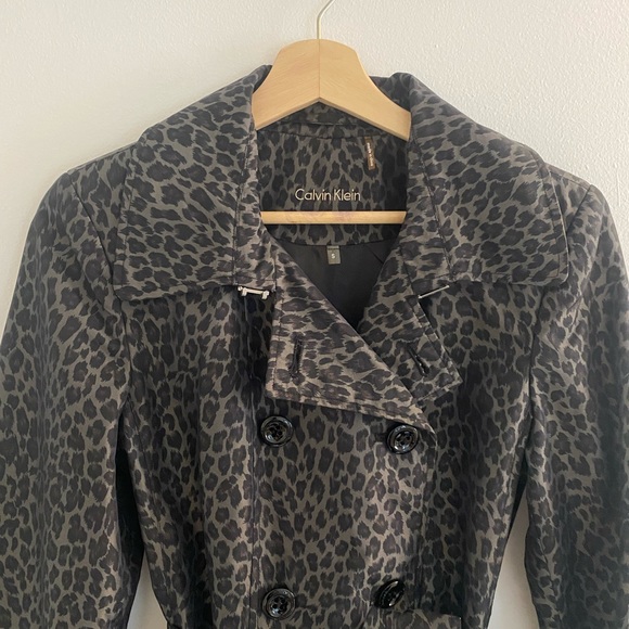 Calvin Klein | Jackets & Coats | Calvin Klein Leopard Print Rain Jacket ...